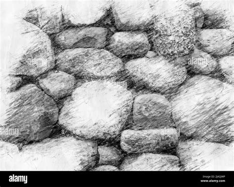Stone Wall Texture Drawing
