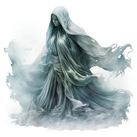 Premium Ai Image Ghost Wraith Halloween Full Hd Isolated On White