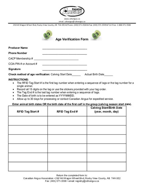 Fillable Online Age Verification Form Fax Email Print Pdffiller