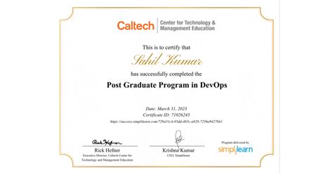 Sahil Kumar On Linkedin Post Graduate Program In Devops • Sahil Kumar • Simplilearn