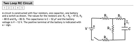 Solvedtwo Loop Rc Circuit Circuit Constructed With Four Resistors One