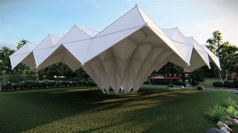 Folded Shade Structure Pavilions Architecture 3d Model Cgtrader