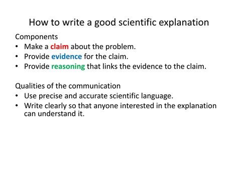 Ppt Constructing Scientific Explanations Powerpoint Presentation
