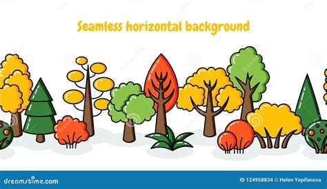 Vector Background Seamless Pattern Trees Backdrop Forest Stock Vector Illustration Of