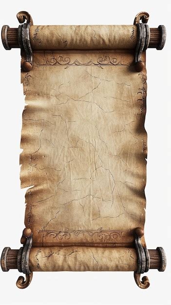 Premium Photo Antique Papyrus Scroll On White Blank Template For