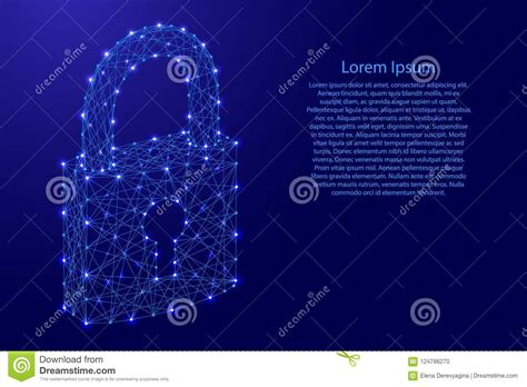 Lock Closed Symbol Of Cyber Security Concept From Futuristic Pol Stock Illustration