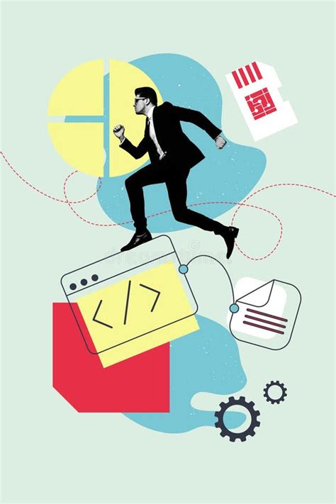 Sketch Image Trend Artwork Montage 3d Photo Collage Of Young Man Formal