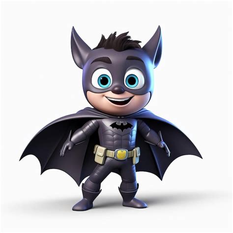 Happy Bat Cartoon Character Full Body Scout In Pixar Style Premium Ai
