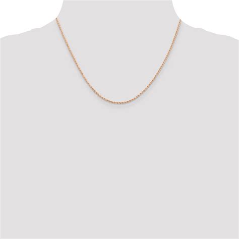 Leslies 14k Rose Gold 15mm Diamond Cut Rope Chain 7113 Cooks Jewellers