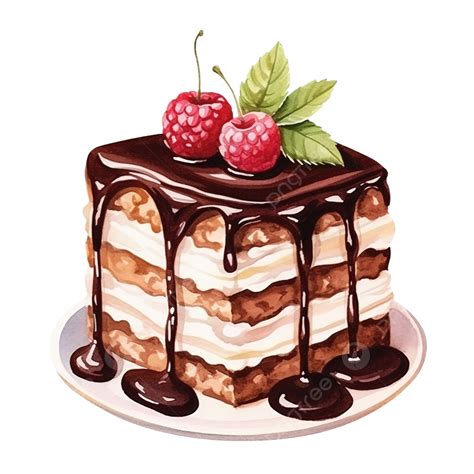Watercolor Dessert Sweet Clip Art Element Cute Cake Chocolate Cake
