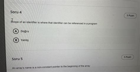 Solved Scope Of An Identifier Is Where That Identifier Can