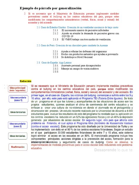Ejemplo De Párrafo Por Generalización 070920 Pdf
