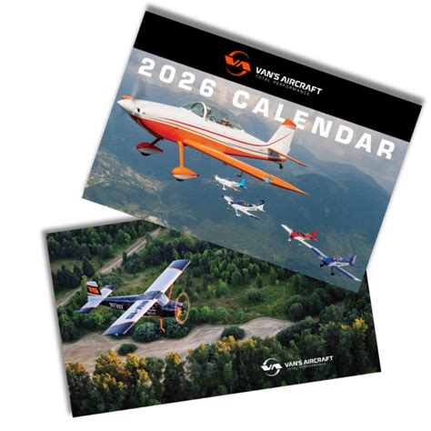 2026 Vans Aircraft Calendar