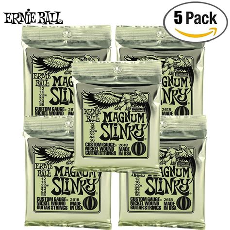 5 Pack Ernie Ball 2618 Magnum Slinky Nickel Wound Electric Guitar