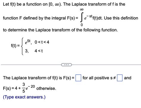 Solved Let F T Be A Function On The Laplace Chegg