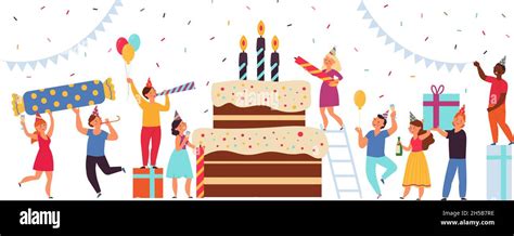 Birthday Cake Concept Happy Party Team Greeting Women Adults