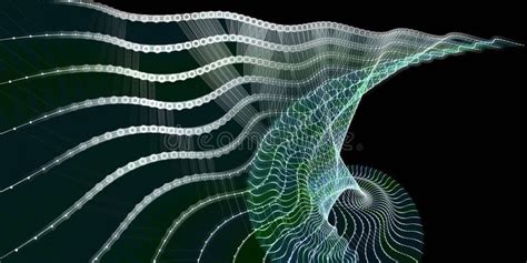 Abstract Background Twisting Grid With Blurred Circles On Black Big Data Technology Concept