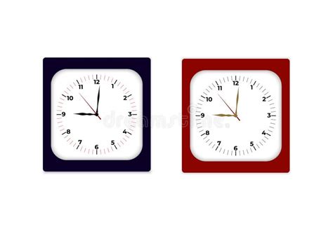 Two Clocks With One Showing The Time As 10 30 Wall Clock Vector