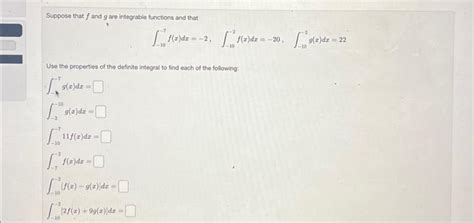 solved suppose that f and g are integrable functions and