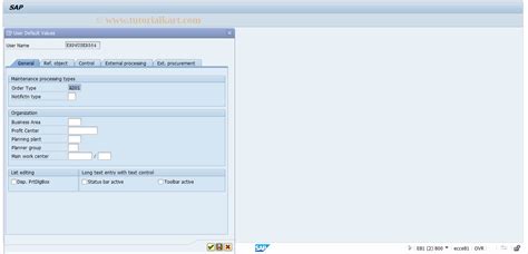 EAM USER SAP Tcode User Settings For EAM