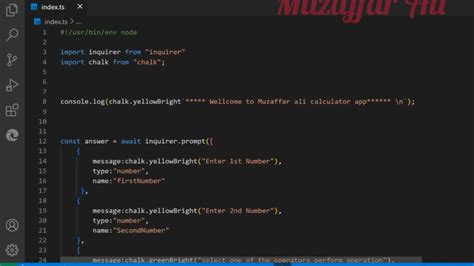 created a simple calculator using typescript inquirer and chalk