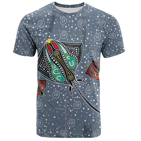 Australia Aboriginal T Shirt Stingray Art In Aboriginal Dot Style