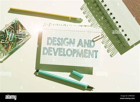 Writing Displaying Text Design And Development Business Concept Defining The Specification Of