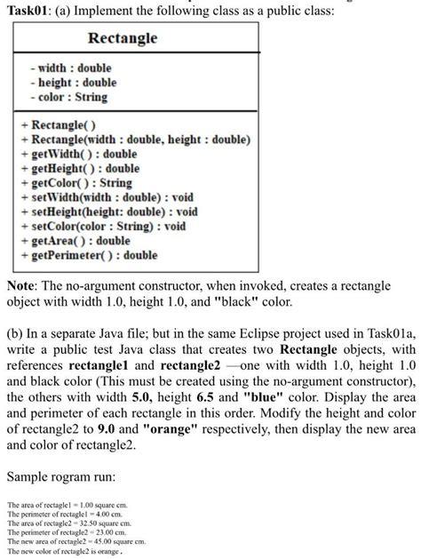 Solved Task01 A Implement The Following Class As A Public