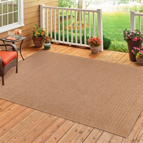 Homebyhome Outdoor Teppich Wetterfest 120 X 170 Cm Beige Sisal Und Jute