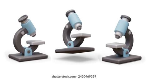 Set Realistic Microscopes View Different Sides Stock Vector Royalty