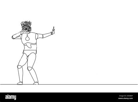 Continuous One Line Drawing Robot With Round Scribbles Instead Of Head Stop Gesture Robot