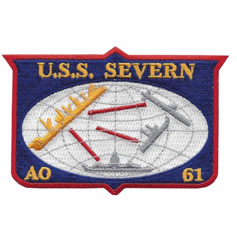 Ao 61 Uss Severn Cimarron Class Fleet Oiler Patch Auxiliary Ship Patches Navy Patches