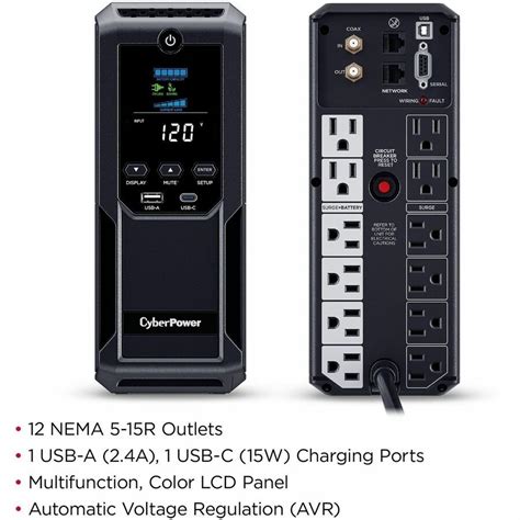 Cyberpower Intelligent Lcd Ups Cp1500avrlcd3 1500va Mini Tower Ups