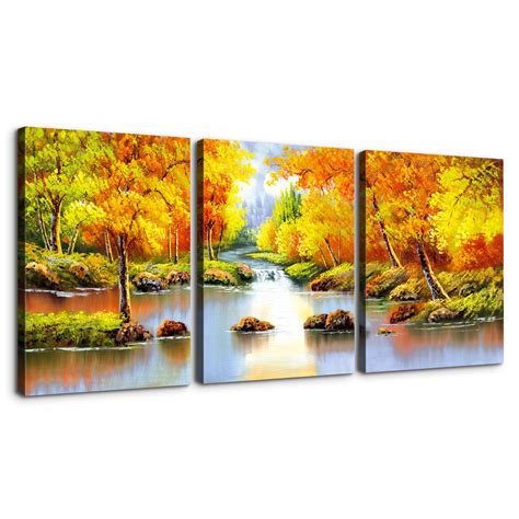 Millwood Pines 3 Panels Framed Canvas Wall Art Decor Nature Scene