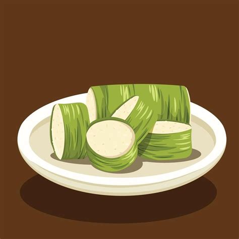 Malay Lemang Asia Malaysian Hari Raya Celebration Traditional Food Vector Illustration