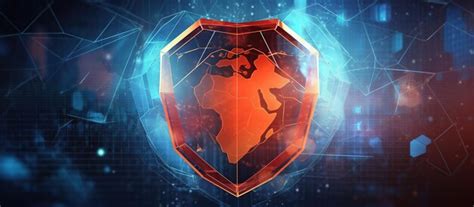 Premium Ai Image Cyber Security Shield Lock In Futuristic Polygonal