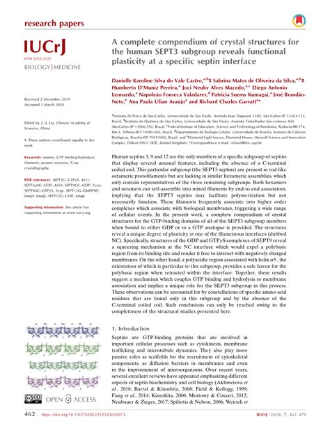 A Complete Compendium Of Crystal Structures For The Human Sept3