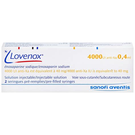 Lovenox 4000 điều Trị Cơn đau Thắt Ngực Không ổn định 2 ống