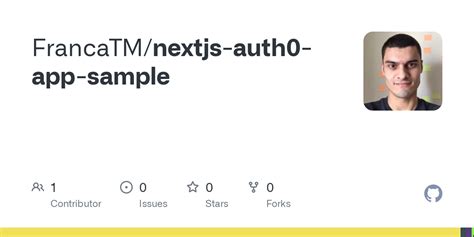 github francatm nextjs auth0 app sample