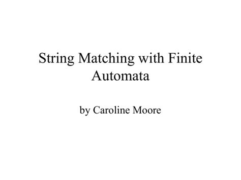 Stringmatching