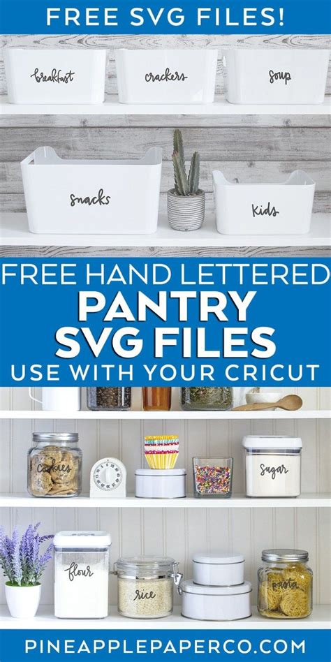 Free Pantry Labels Svg Files Cricut Pantry Labels Free Printables