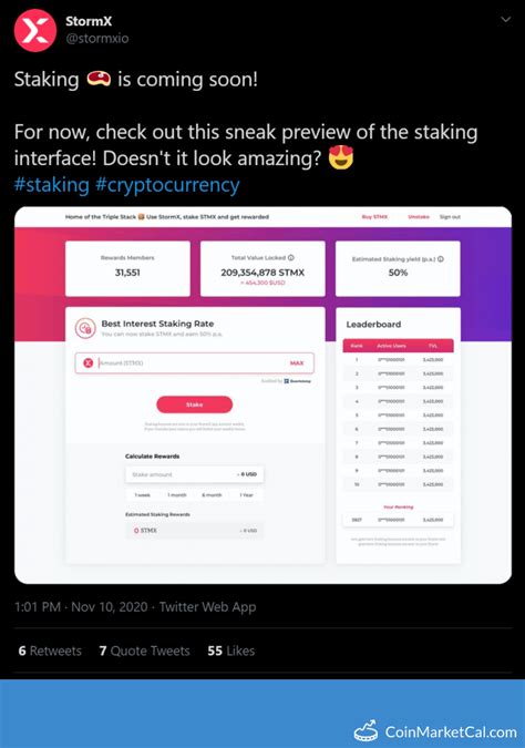 Stormx Stmx Staking Interface Preview