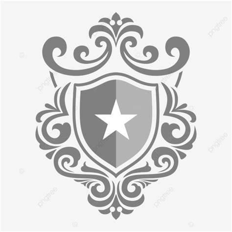 Star On Shield Decorated Ornament Monogram Logo Design Vector Logo