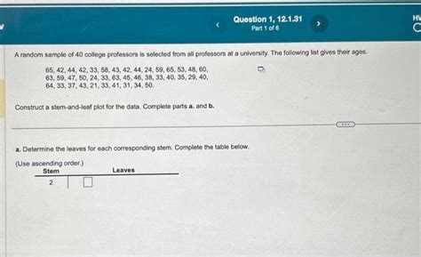 solved a random sample of 40 college professors is selected