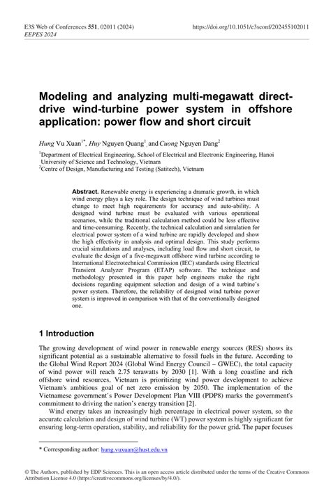 Pdf Modeling And Analyzing Multi Megawatt Direct Drive Wind Turbine Power System In Offshore