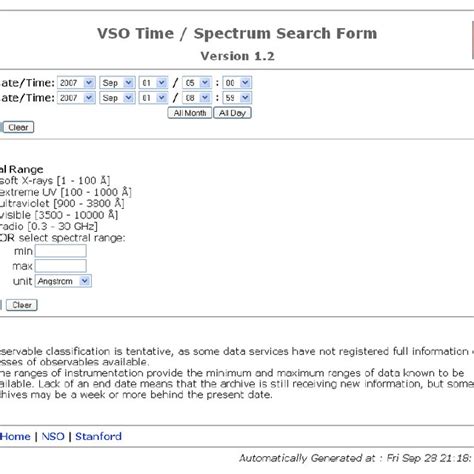 The Vso Form For Searching On Spectral Range Download Scientific Diagram