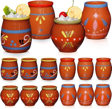 Silifine 12 Pack 3oz Cantaritos De Barro Mexicanos