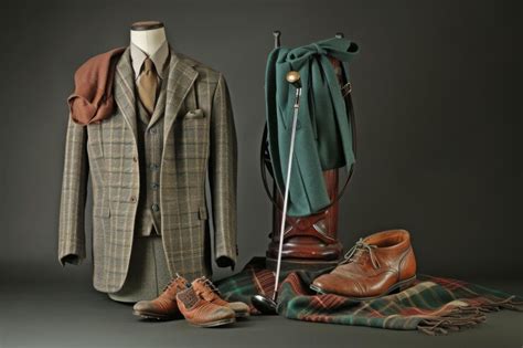 Premium Photo A Display Showcasing A Suit Tie And Pair Of Shoes
