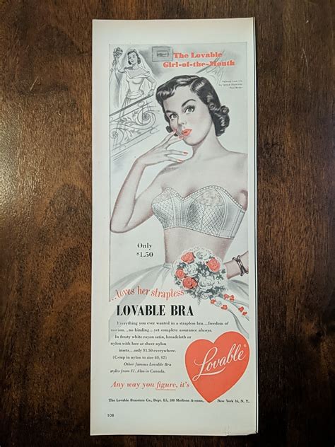 1951 Vintage Loveable Bra And Girdle Print Ad Sexy Unique Retro Art