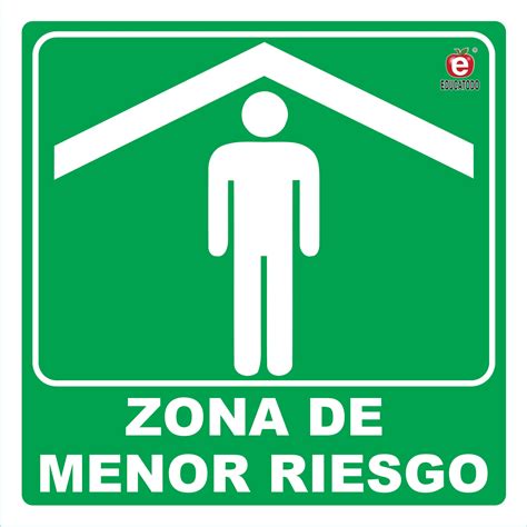 Manitos SeÑal Individual Zona De Menor Riesgo 20 X 20 Cm Aprox Cal 20